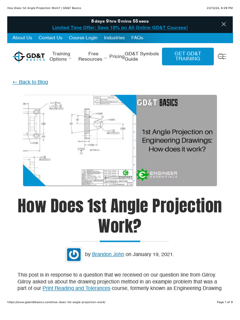 How Does 1st Angle Projection Work? - GD&T Basics | PDF