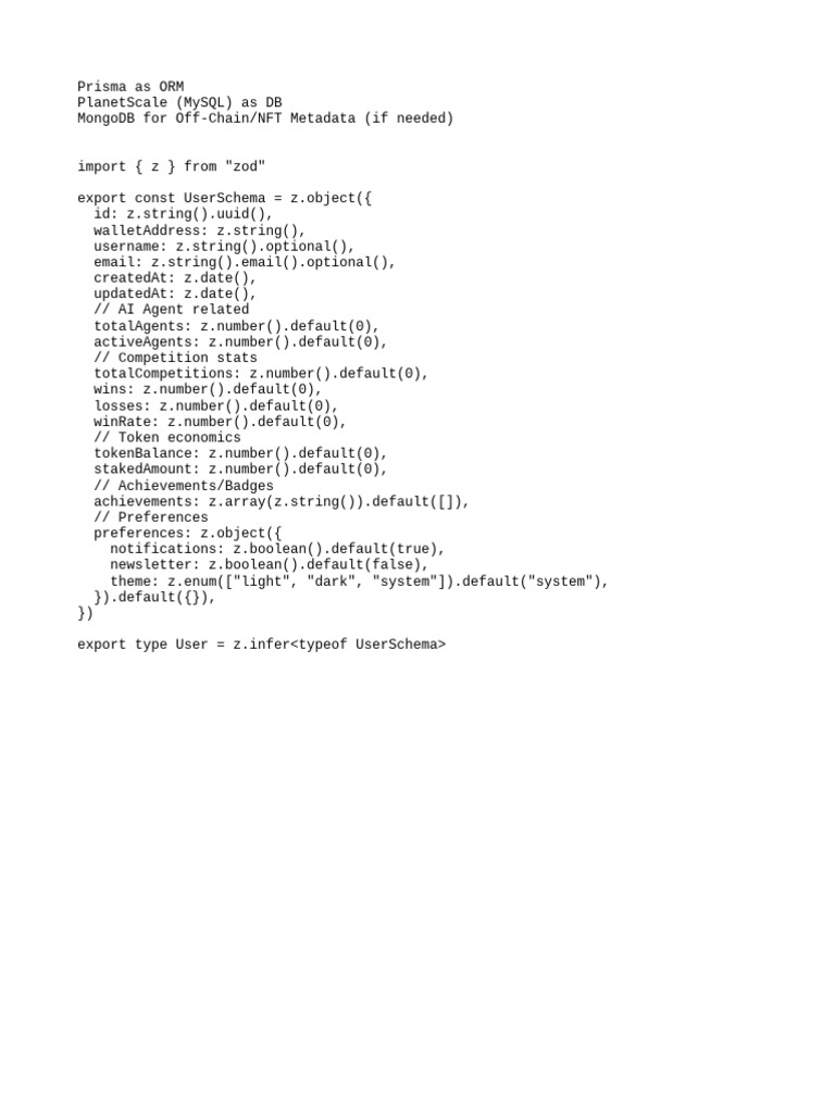 Prisma ORM User Schema Overview | PDF