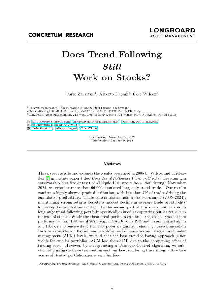 Trend Following Efficacy in Stocks | PDF | Volatility (Finance ...