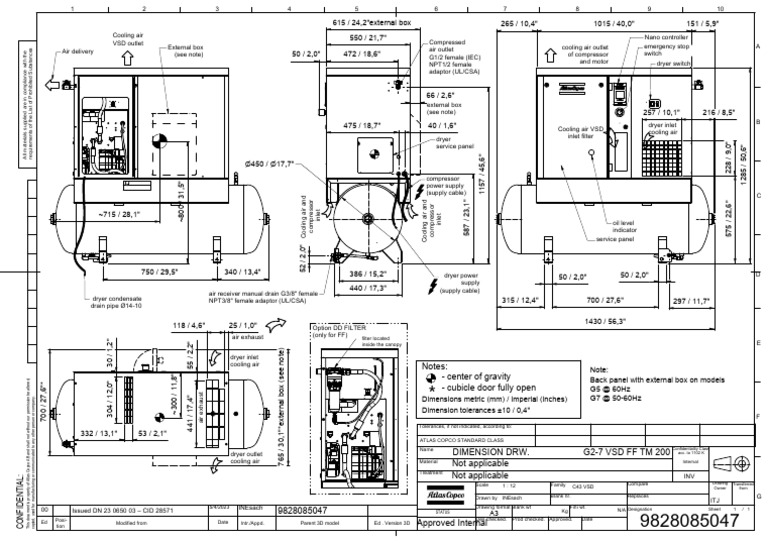 G2-7 VSD (2024) FF TM 200L Dimension drawing Antwerp 9828 0850 47 Ed00 ...