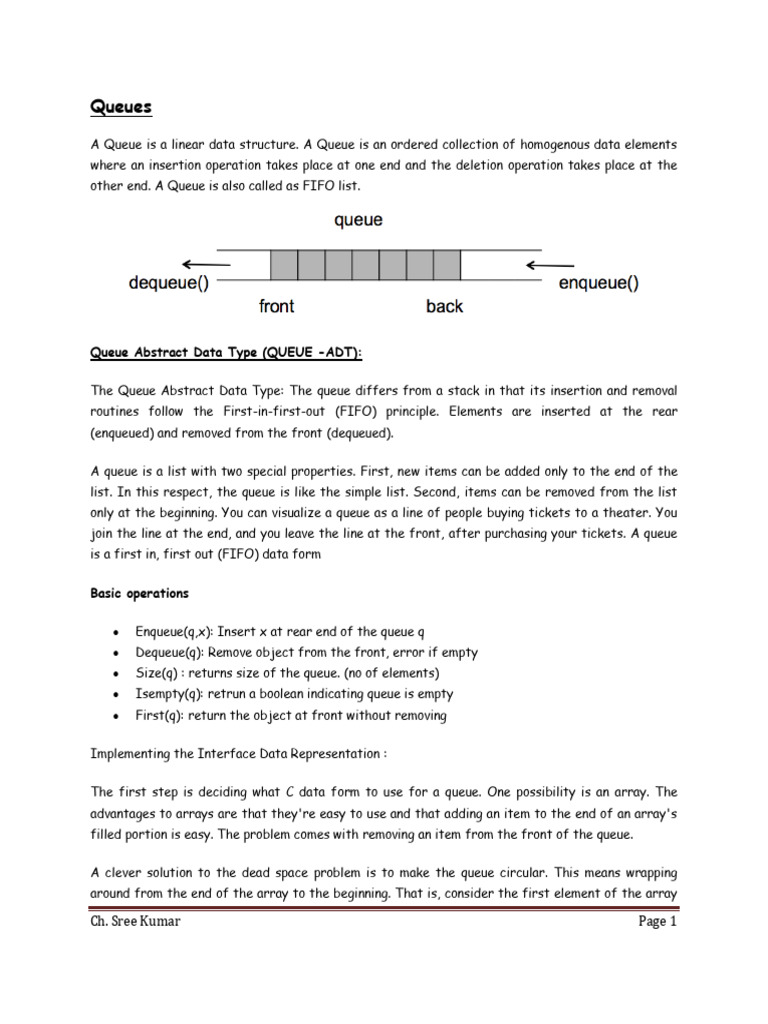 Linear Queue Implementation in C | PDF | Queue (Abstract Data Type) | Computer Science