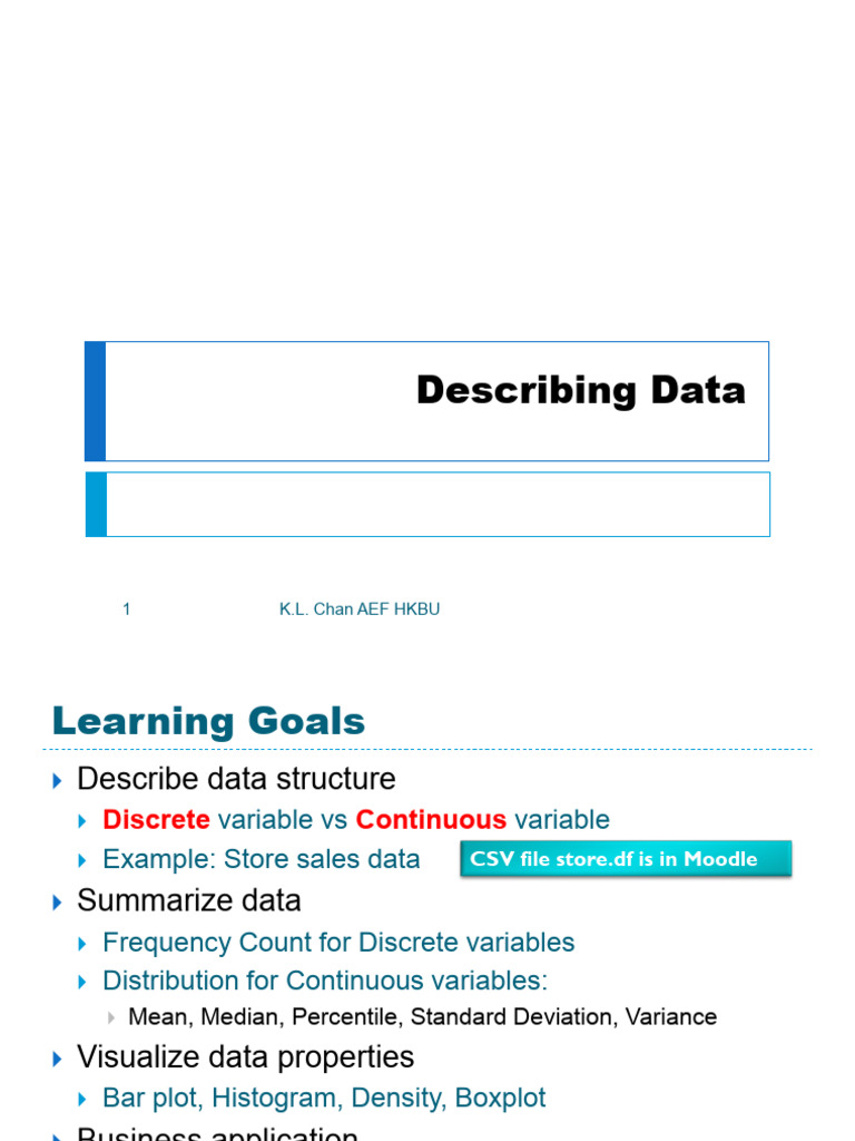 W5 - Describing Data (Student) (Fall 2024) | PDF | Percentile | Mode (Statistics)