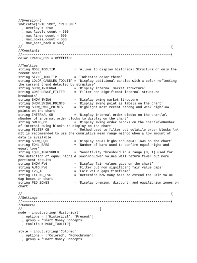 Smc Pine Script-3 | PDF | Market Trend | Economic Forecasting