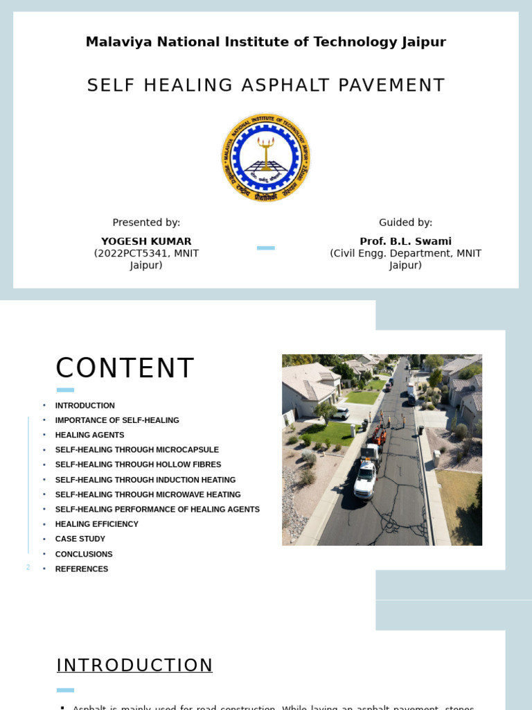 Self Healing Asphalt Pavement | PDF | Steel | Road Surface