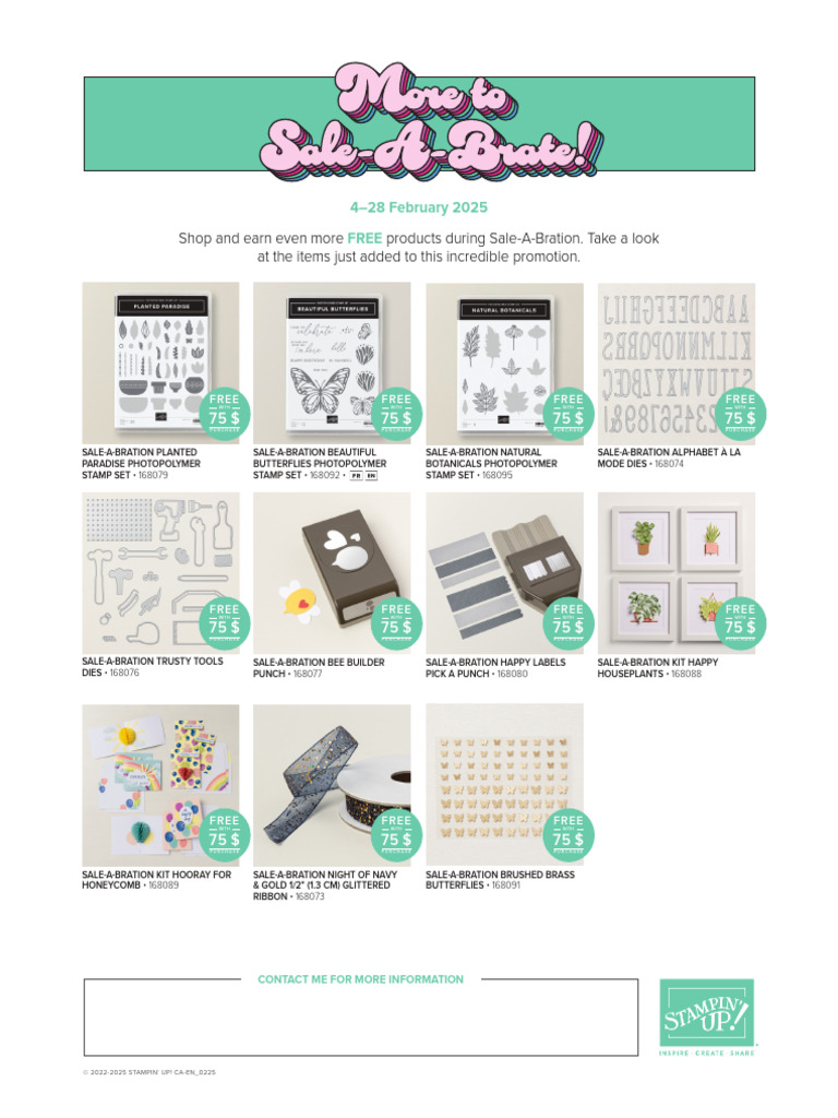 2025 Stampin' Up® Sab Flyer 2nd Release CA-En | PDF