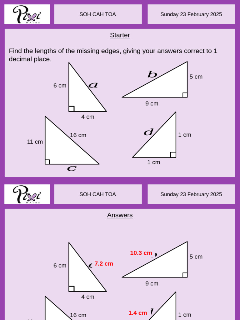 Soh Cah Toa Pixippt (1) | PDF | Trigonometry | Trigonometric Functions