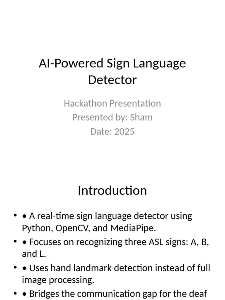 AI Sign Language Detector Updated | PDF | Artificial Intelligence | Intelligence (AI) & Semantics