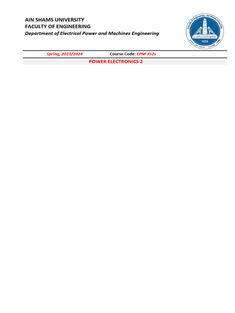 Assignment - AC Chopper - EPM 352s | PDF