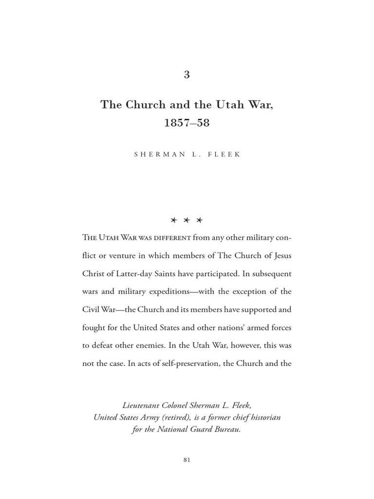 The Church & The Utah War | PDF | Utah | Brigham Young