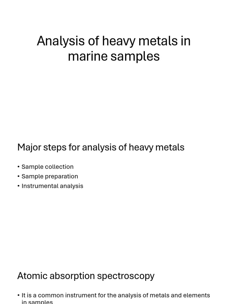 Heavy Metals Analysis in Marine Samples | PDF | Gas Chromatography ...