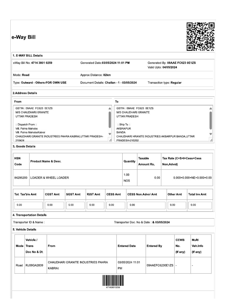 Eway Bill-01 | PDF
