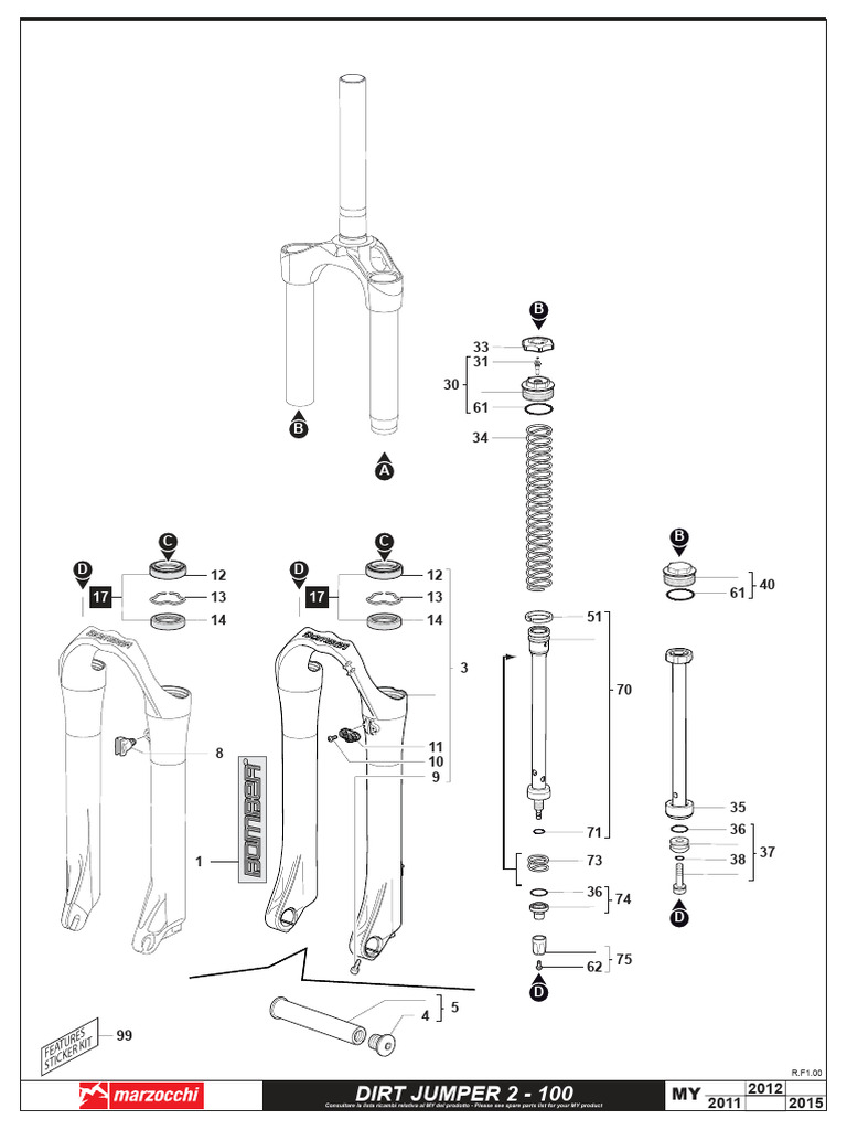 2015 Dirt Jumper 2 DJ - 100 - RF1-00 - Exploded | PDF