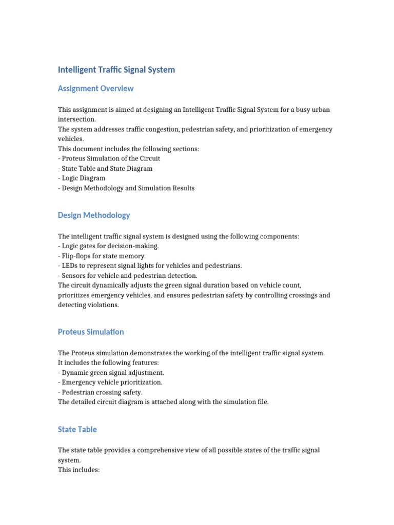 Intelligent Traffic Signal Assignment | PDF