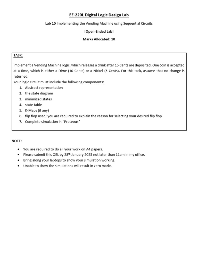 Lab 10 OEL DLD Fall 2024 | PDF