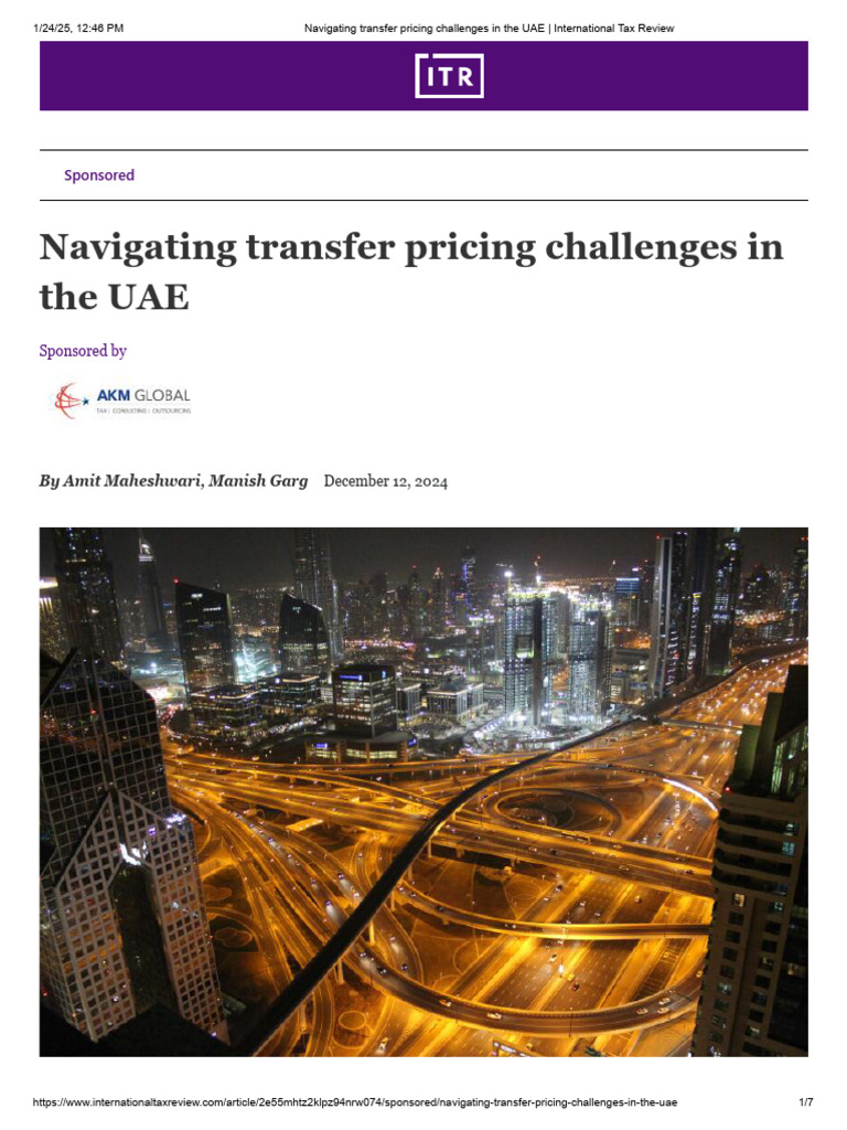 UAE Transfer Pricing Guide | PDF | Taxes | International Taxation