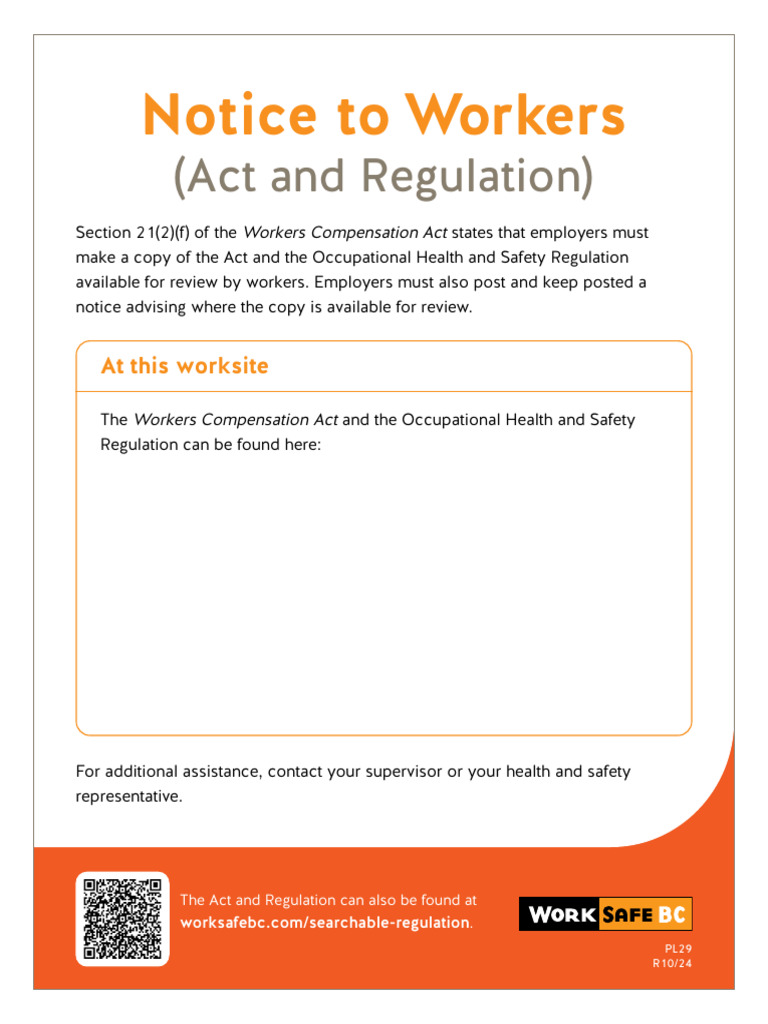 Notice To Workers Act Regulation PDF en | PDF