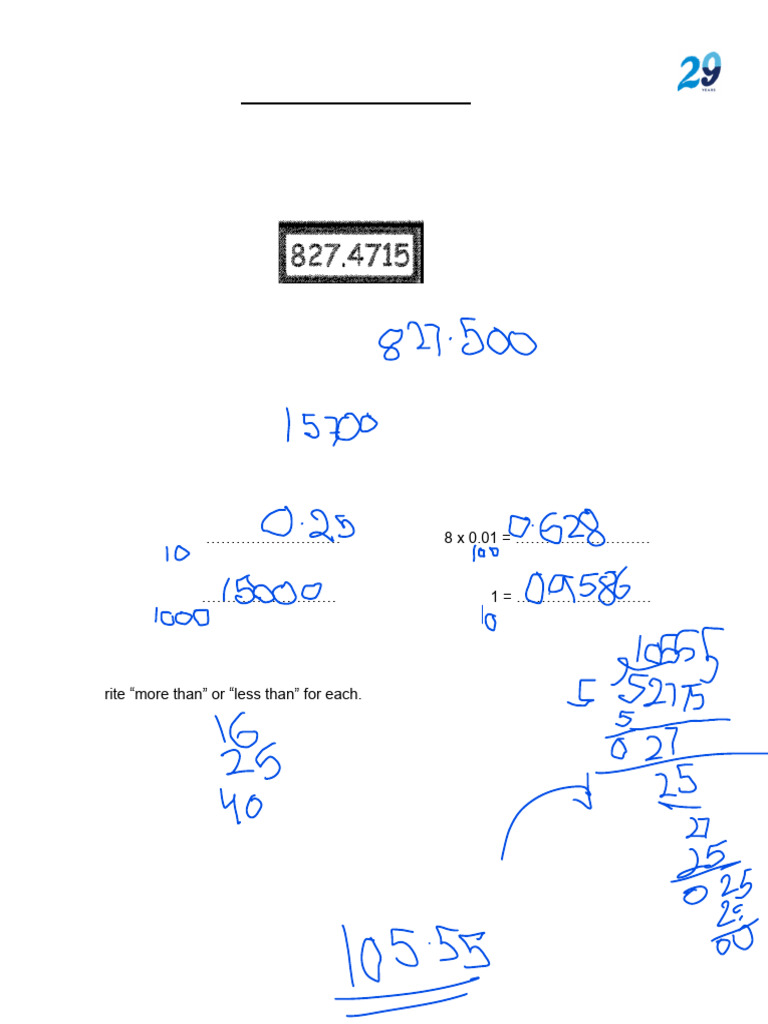 Year 8 - Numbers - Worksheet | PDF