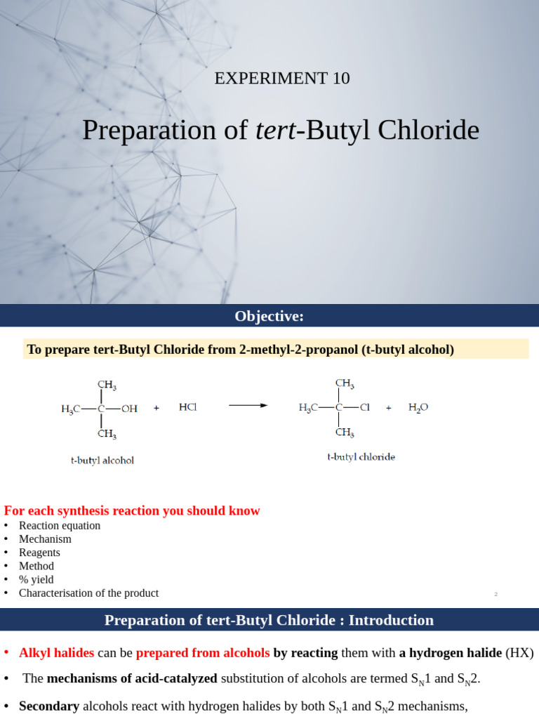 Exp10 Synthesis of Tert-Butyl Chloride | PDF | Chemical Substances ...