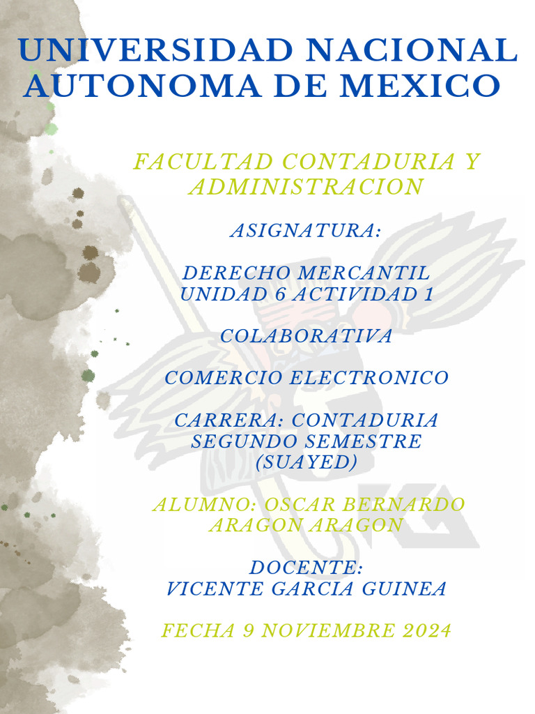 Aragon - Aragon - Oscarbernardo - U6 Act 1 - Derecho Mercantil | PDF | Comercio electrónico ...