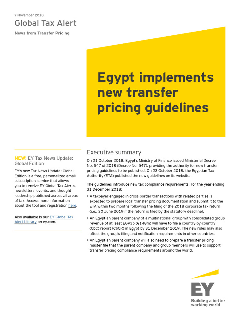 Egypt's New Transfer Pricing Rules | PDF | Taxes | Economies