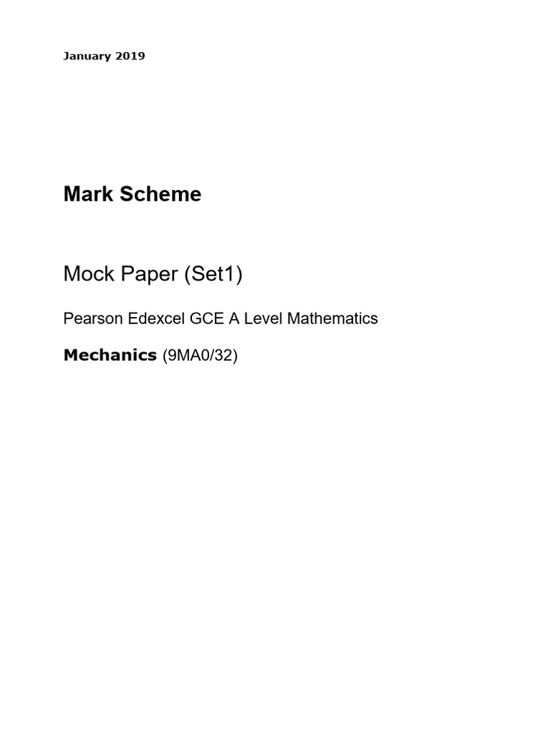 Mark Scheme: Mock Paper (Set1) | PDF