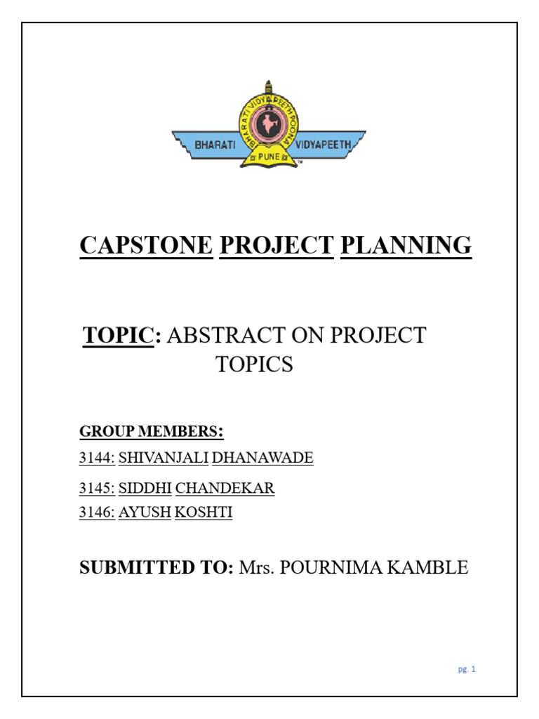 Capstone Project Planning | PDF | Résumé | Multimedia
