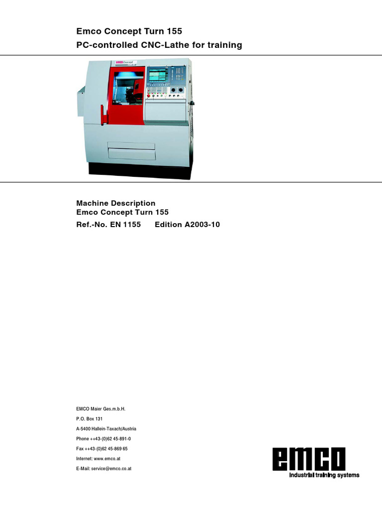 Emco Concept Turn 155 | PDF | Personal Computers