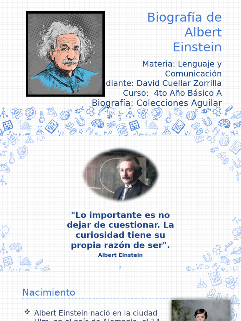 Biografia Albert Einstein - Lenguaje - DCZ | PDF | Albert Einstein | Física