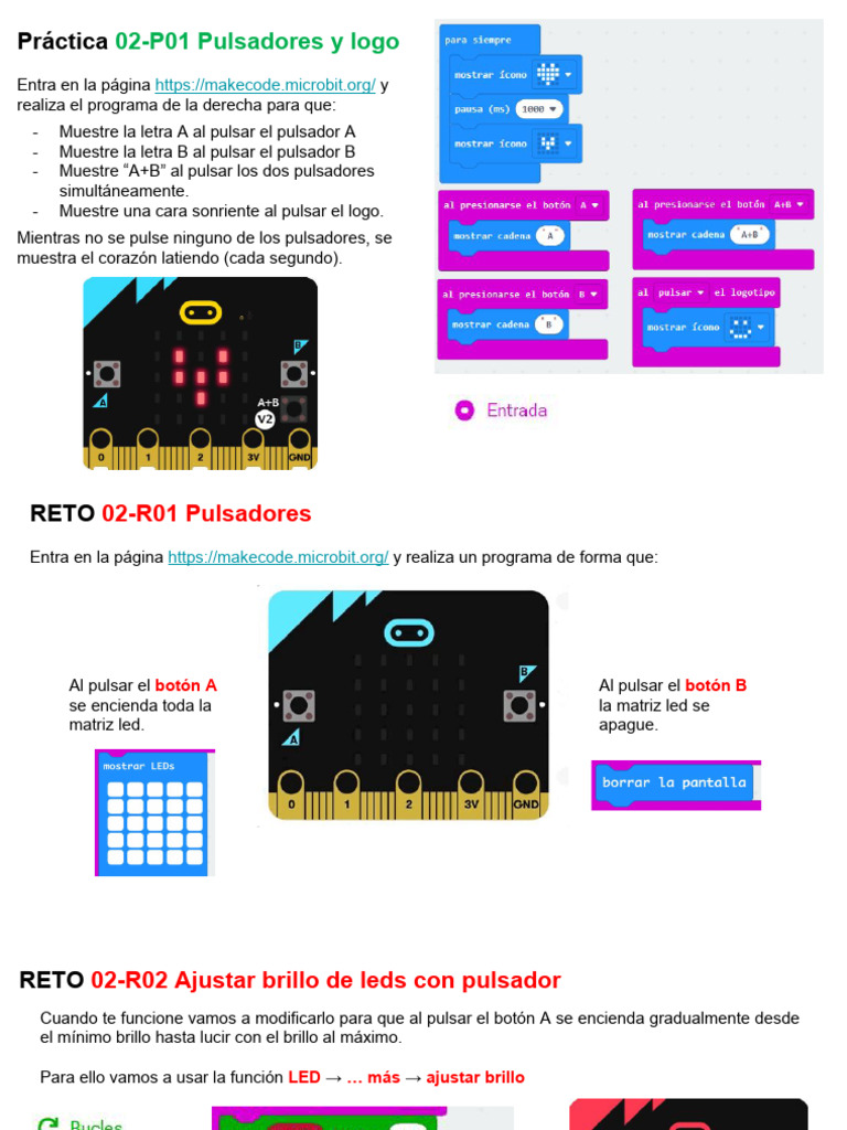 Prácticas Microbit 02 - Pulsadores | PDF