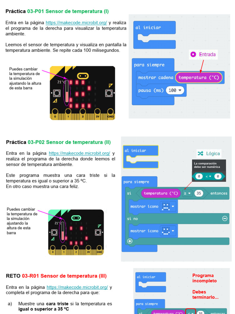 Sensor de Temperatura con Microbit | PDF