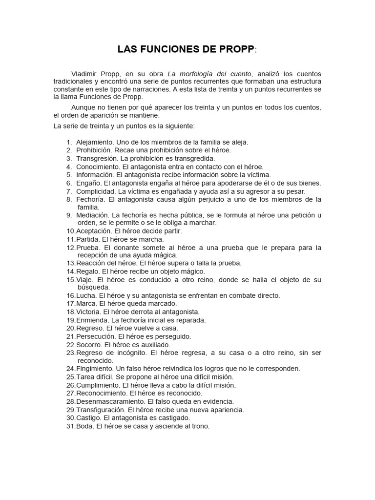 Las Funciones de Propp | PDF | Operaciones militares | Conflictos del segundo milenio