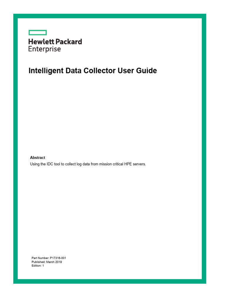 HPE - A00069448en - Us - Intelligent Data Collector User Guide | PDF | Secure Shell | Server ...