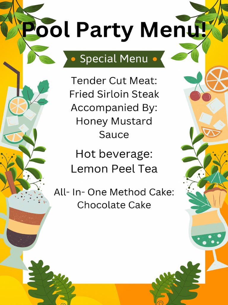Pool Party Menu | PDF