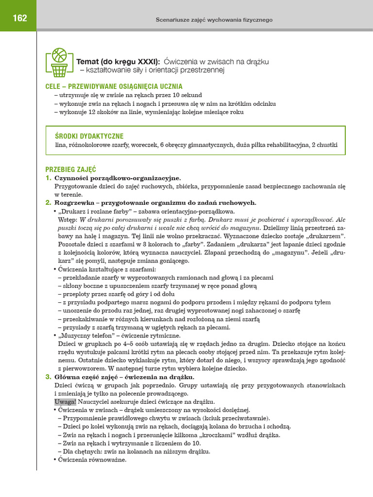 Scenariusze Zajec Wychowanie Fizyczne Klasa 2 Sem2 | PDF