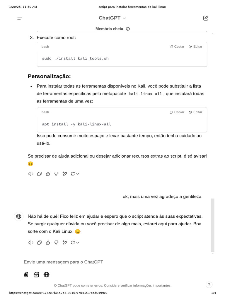 Script para Instalar Ferramentas Do Kali Linux | PDF