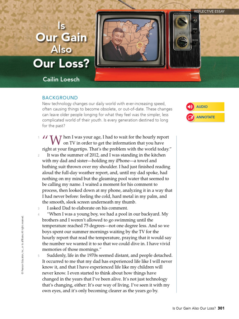 Reflective Essay on Technology's Impact | PDF | Reading Comprehension