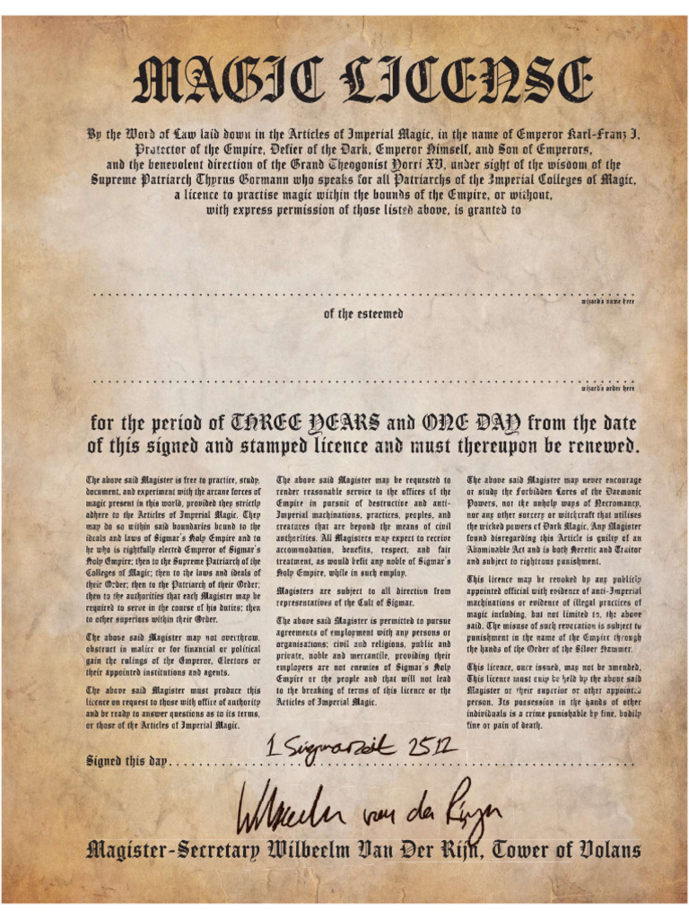 Magical Licence | PDF