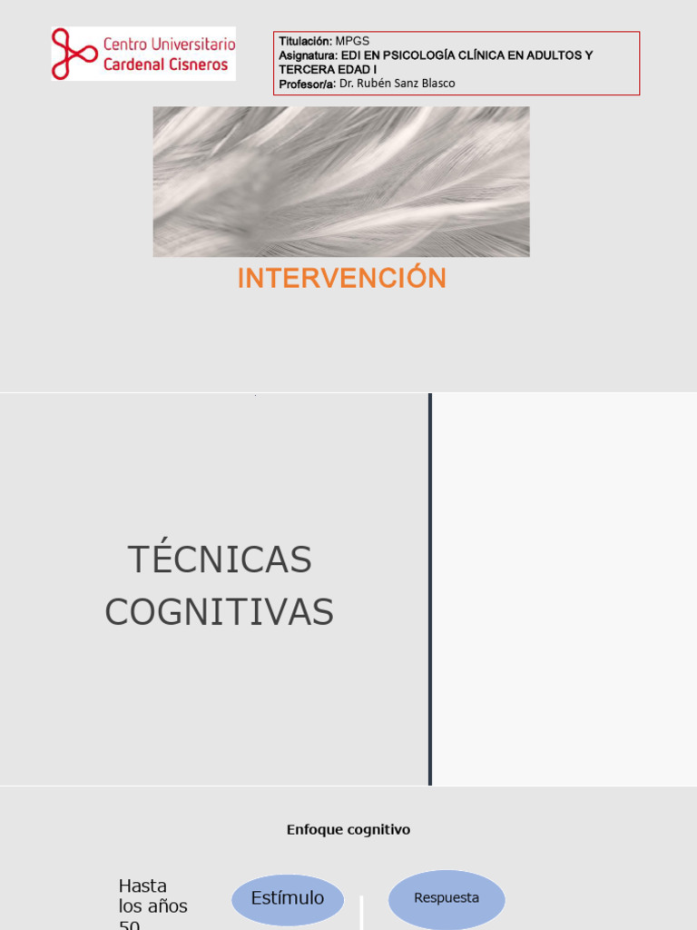 INTERVENCIÓN | PDF | Pensamiento | Terapia de conducta cognitiva