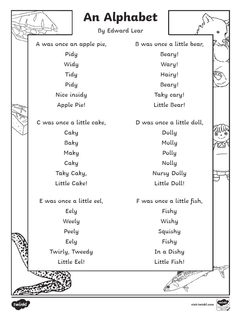 Edward Lear's Alphabet Poem | PDF