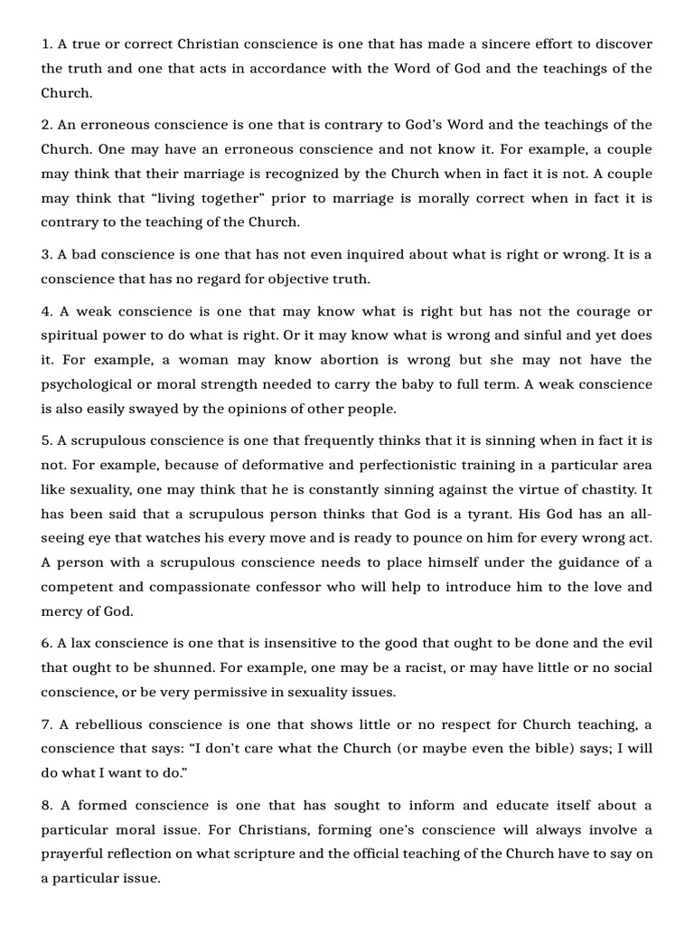 8 Types of Consciences | PDF