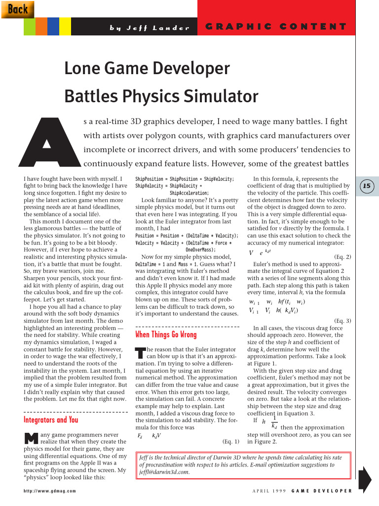 col0499 | PDF | Drag (Physics) | Numerical Analysis