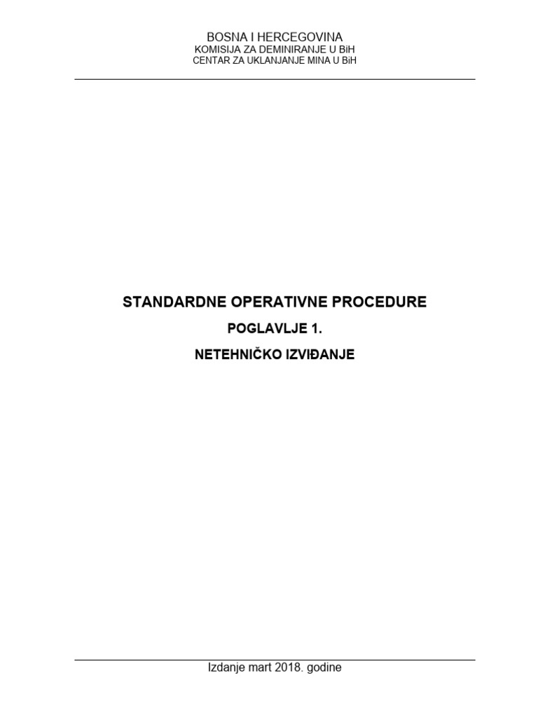 SOP BHMAC A Za PMA Poglavlje 1 NTI | PDF
