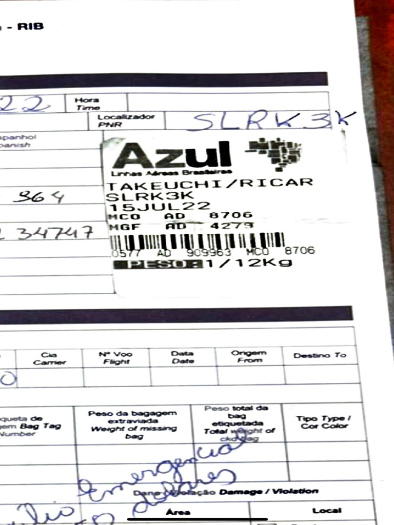 Ticket Bagagem Colado Pir | PDF