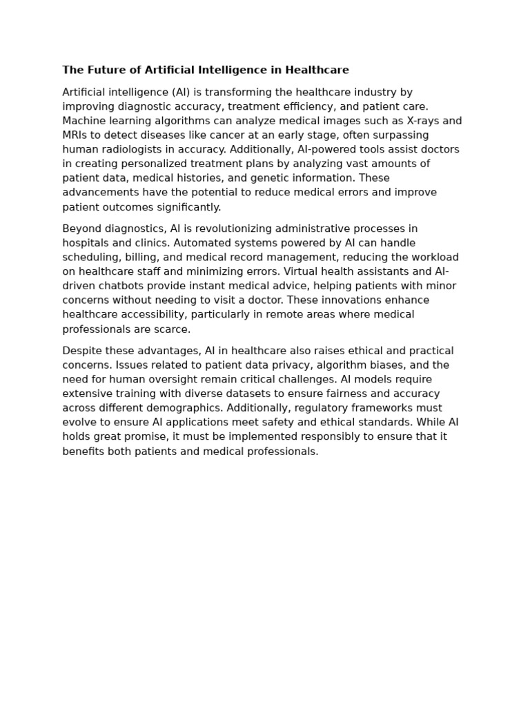 AI's Impact on Healthcare Innovation | PDF