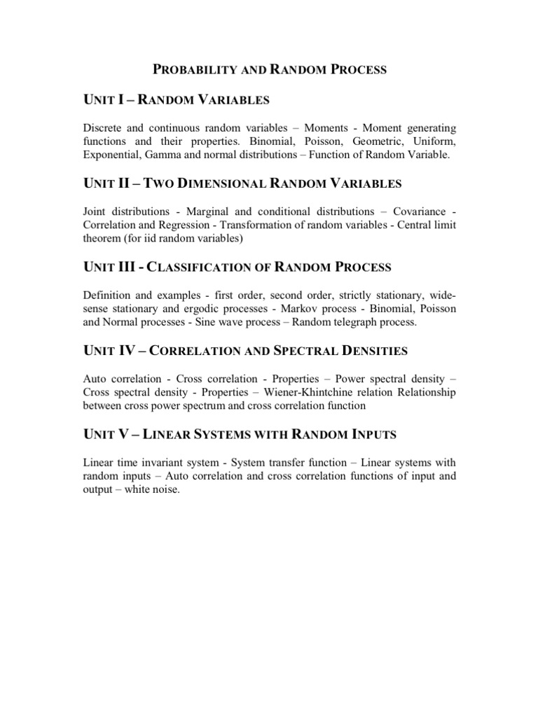 Probability and Random Process | PDF | Control Theory | Amplifier