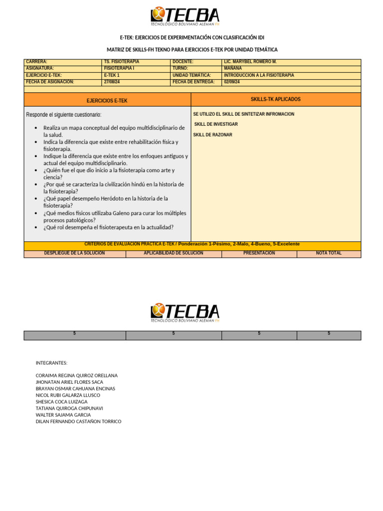 E Tek 1 Fisioterapia Completo | PDF | Terapia física | Masaje
