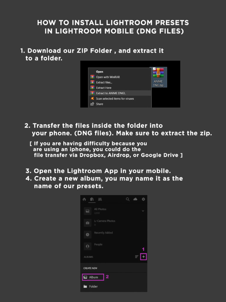 Mobile Presets Installing Tutorial | PDF