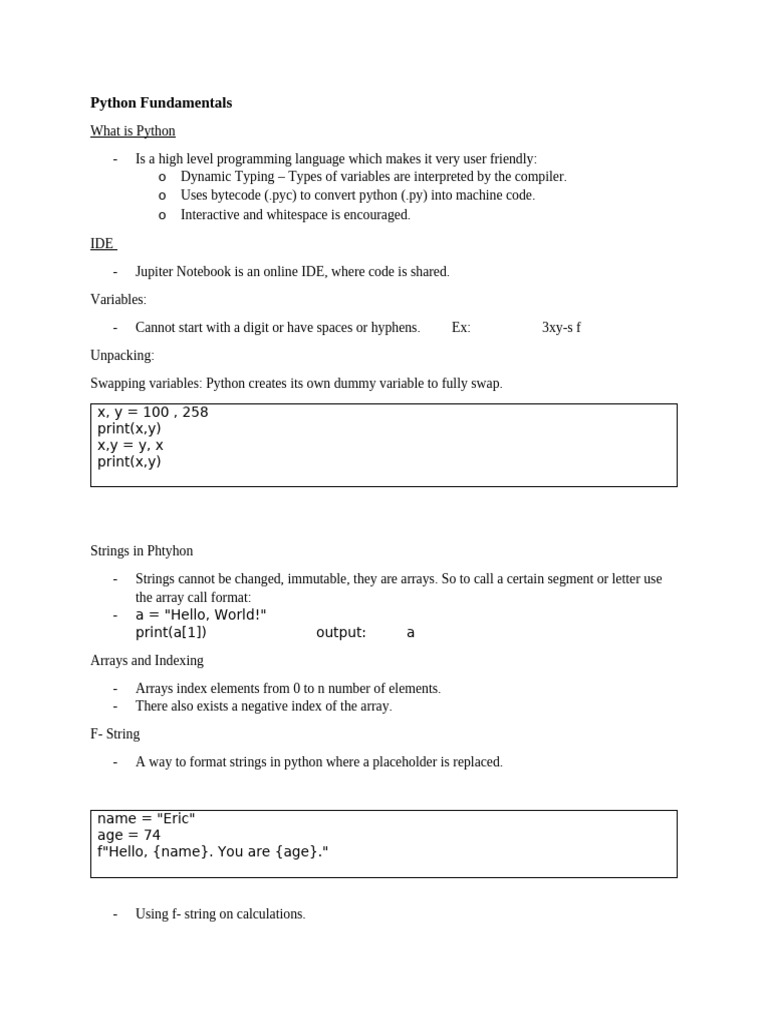 Python Fundamentals | PDF