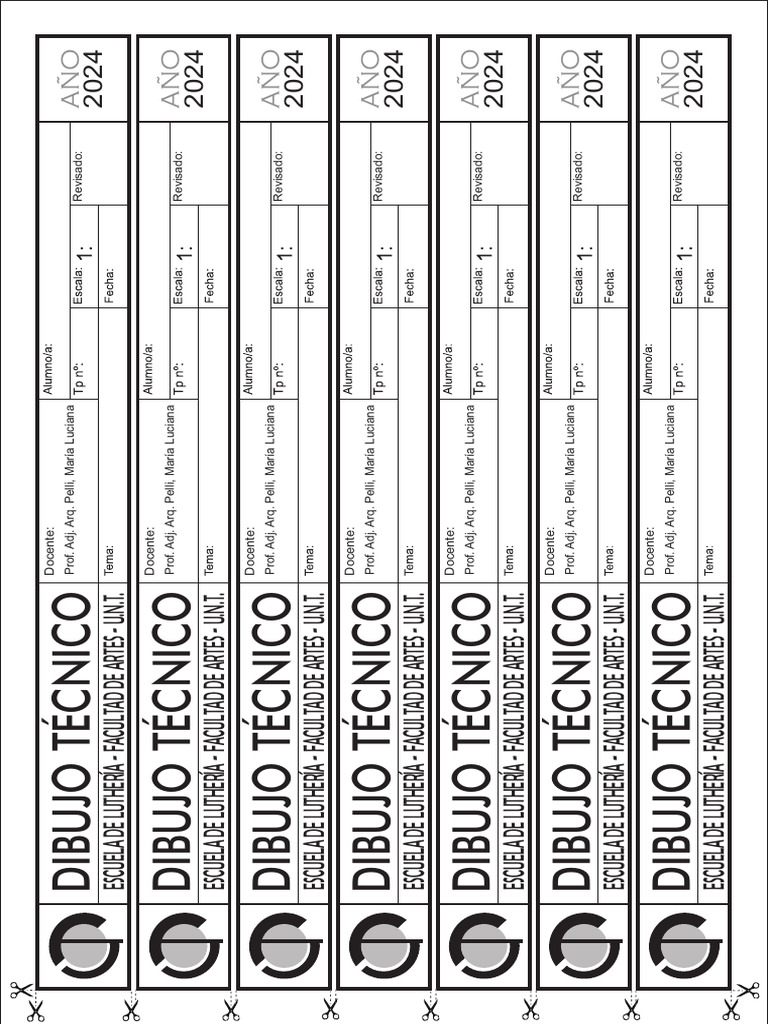Rótulo Dibujo Tècnico Hoja A4 para Recortar | PDF | Dibujo técnico ...