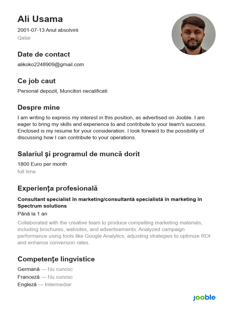 Usama Ali Jooble CV | PDF